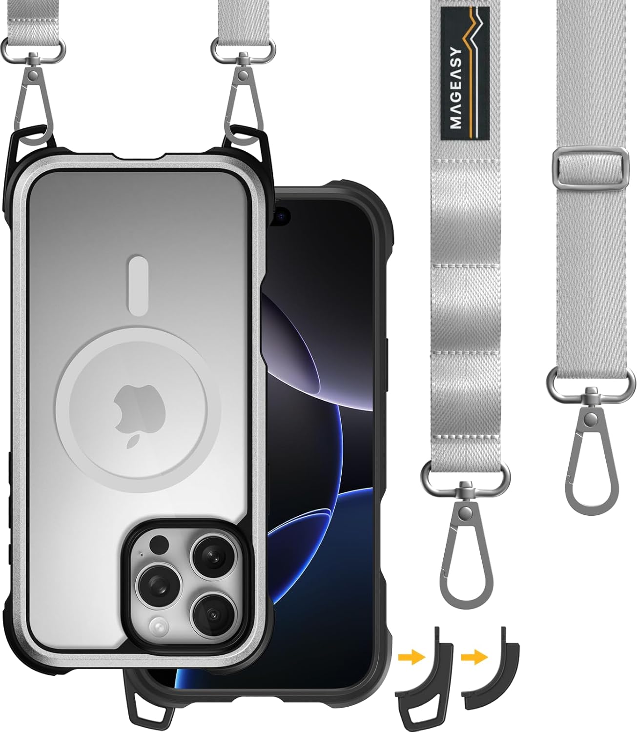 Amazon.com: MAGEASY Designed for iPhone 16 Pro Max Case with Strap ...