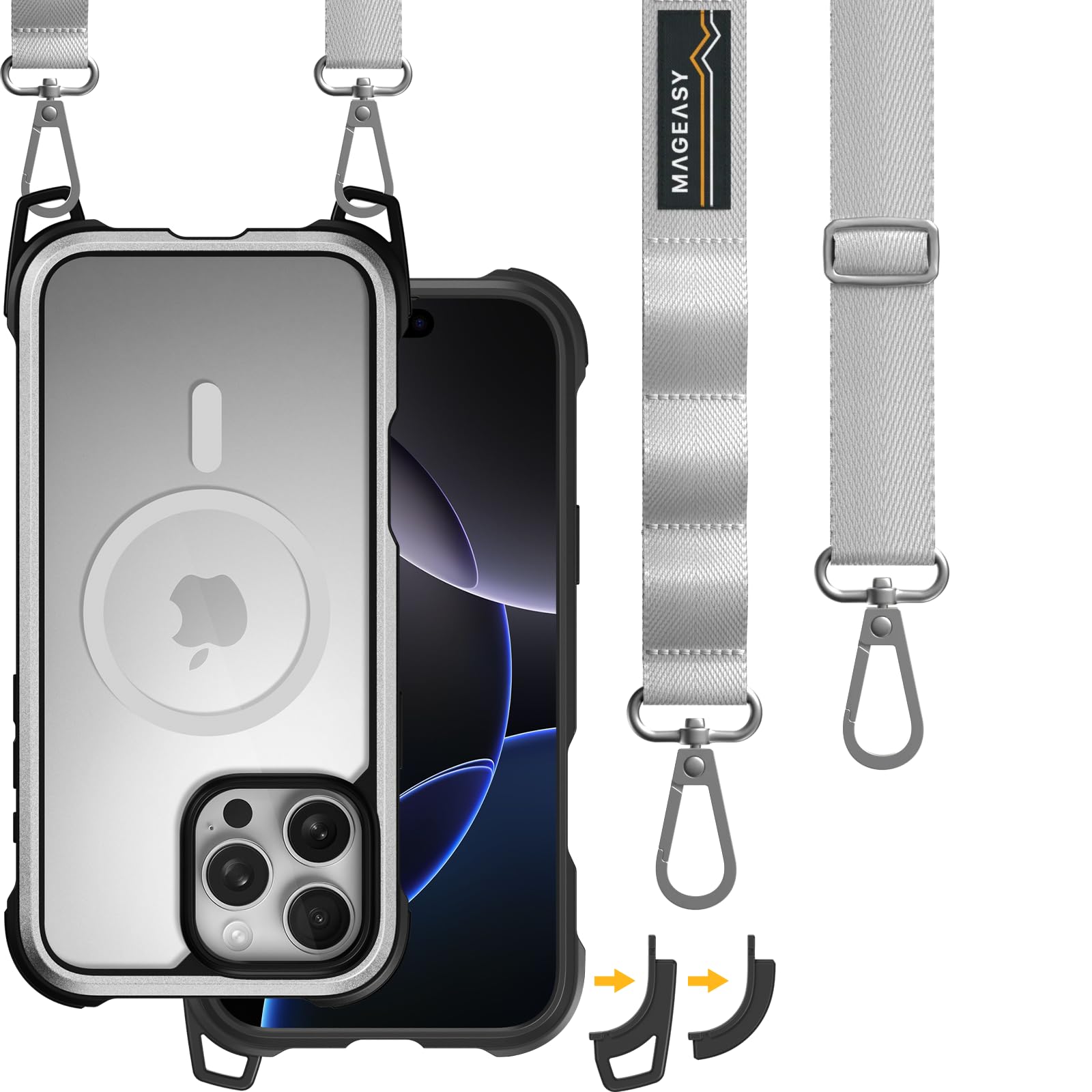 Amazon.com: MAGEASY for iPhone 16 Pro Max Case with Strap - 20ft ...
