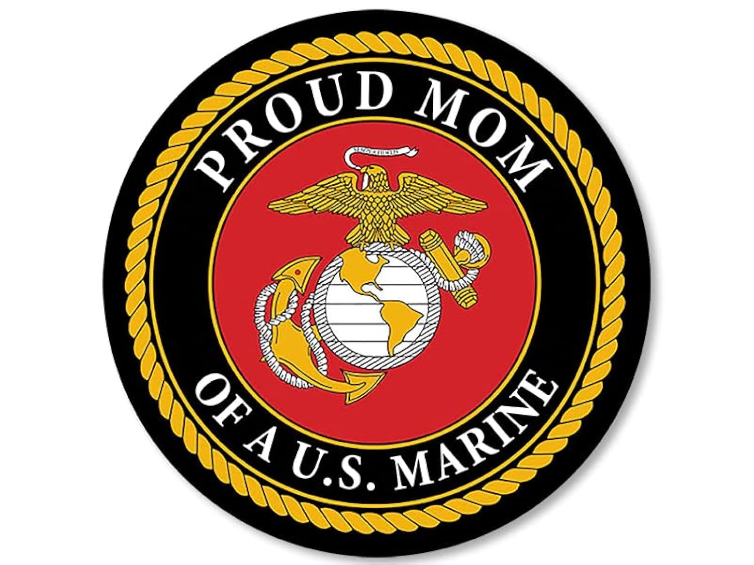 Amazon.com - Round Proud MOM of A US Marine Sticker (Mother Son ...