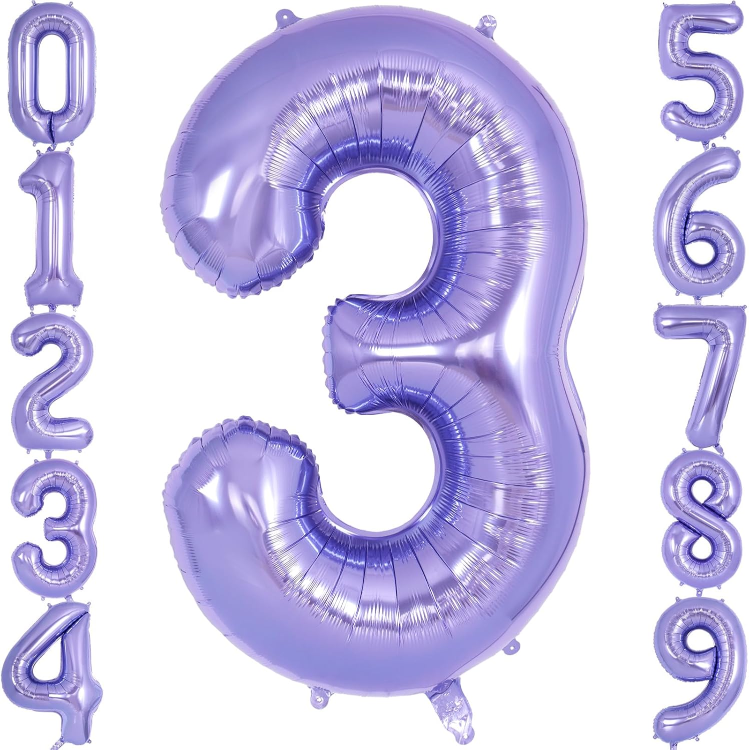 Amazon.com: Purple Number 3 Balloon 40 Inch, Big Large Foil Helium ...