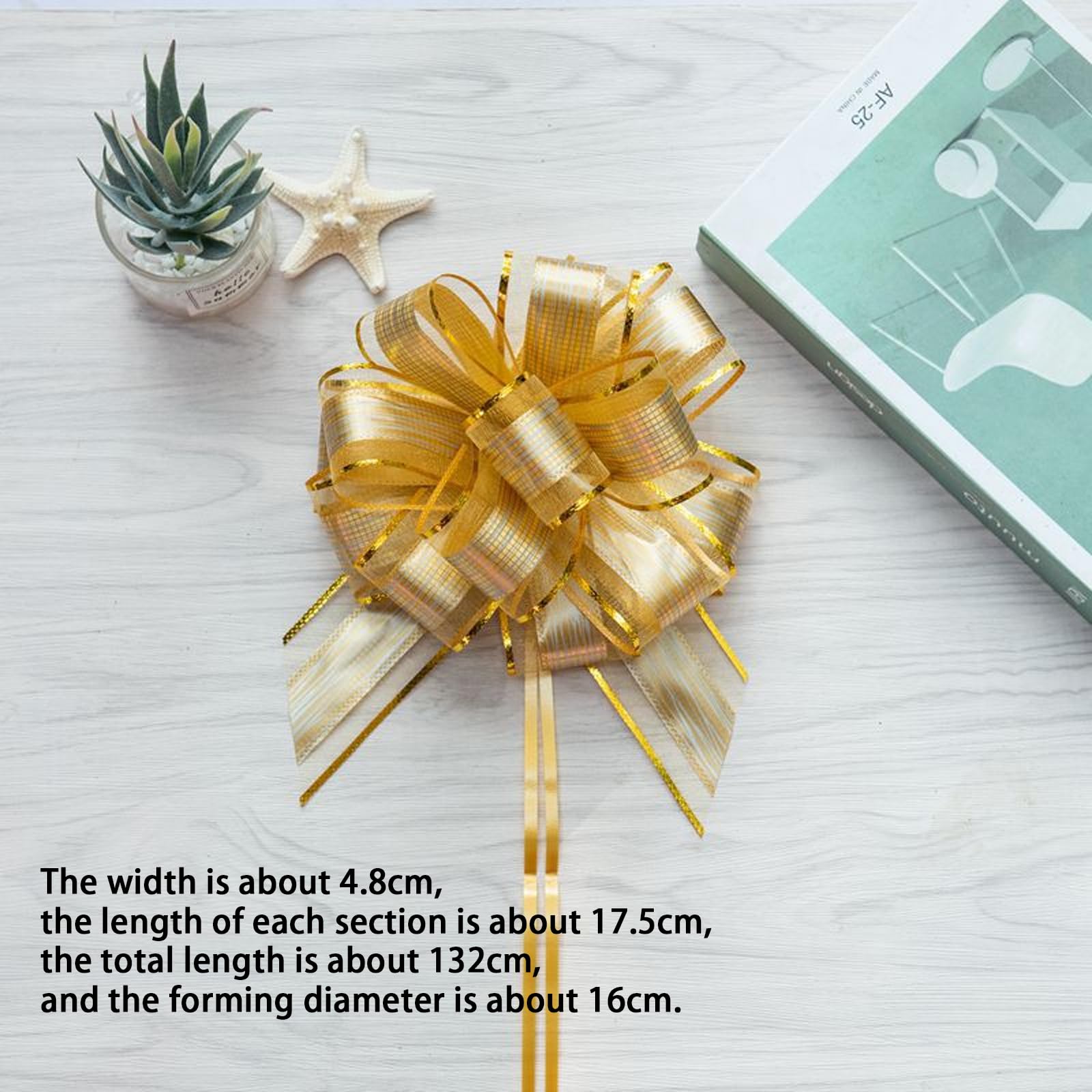 SSKHE 10 Pcs Large Wedding Car Ribbon, Gold Wedding Car Ribbon Kit ...