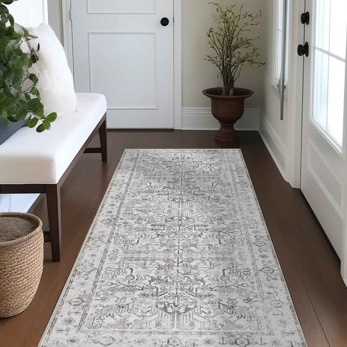 jinchan Runner Rug 3x8,Hallway Rug Kitchen Rug Washable Rug Floral ...