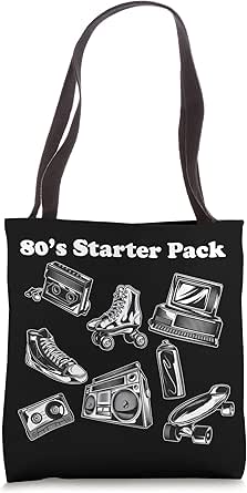 Amazon.com: 80s Starter Pack Retro Throwback Culture Tote Bag ...