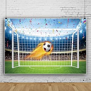 Amazon.com : Vinyl 10x6.5ft Soccer Backdrop Football Pitch Stadium ...