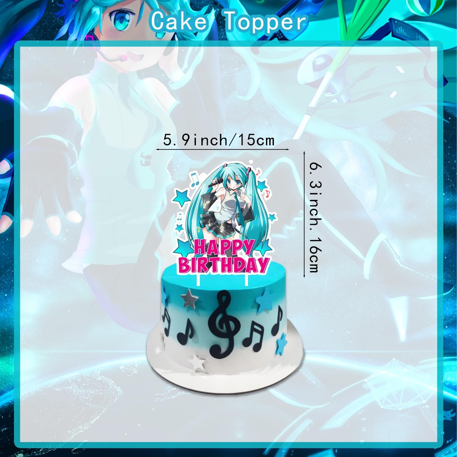 Hatsune Miku – Decoraciones de fiesta de cumpleaños, figuras de ...