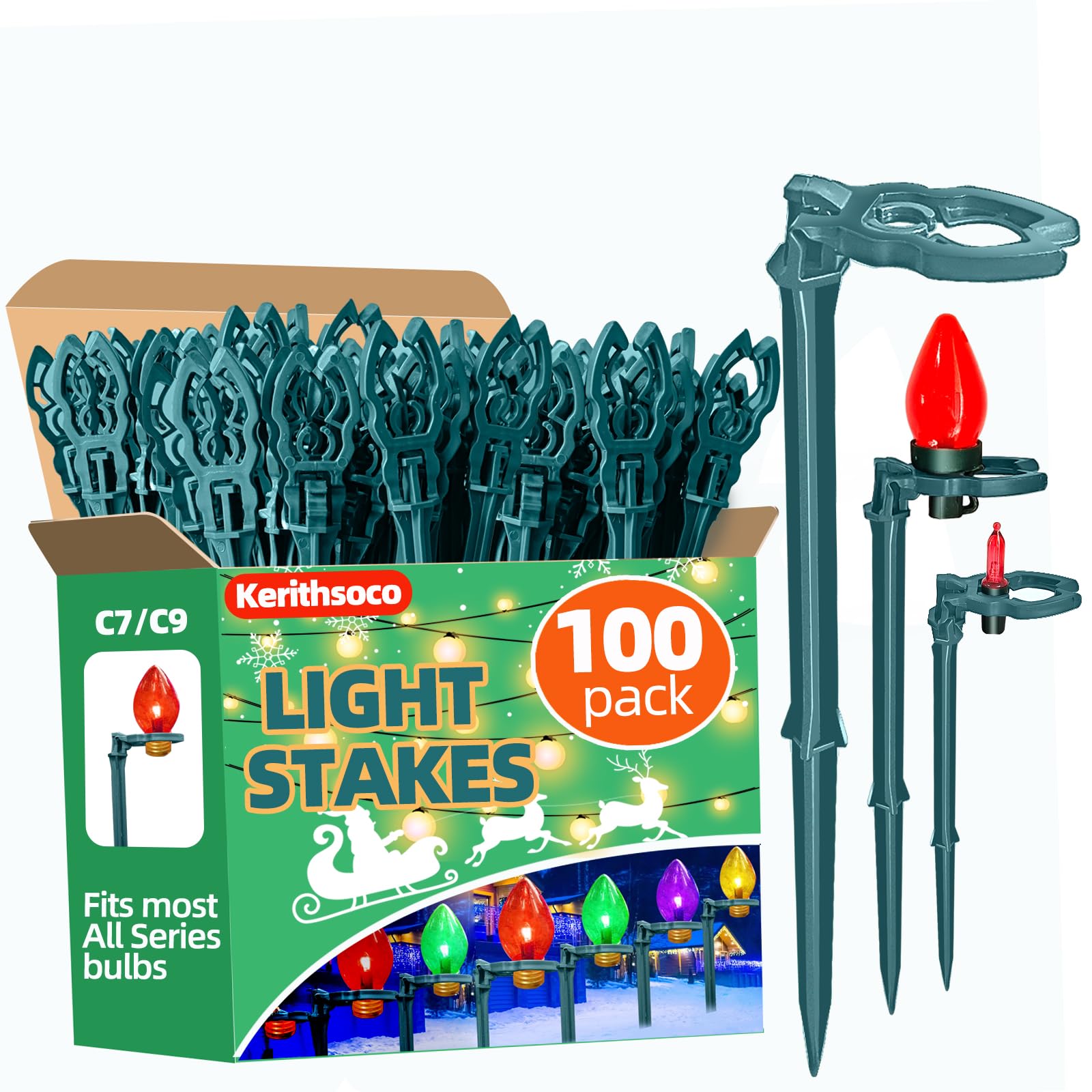 Amazon.com : 10 Inch Christmas Light Stakes Lawn Garden Stakes ...
