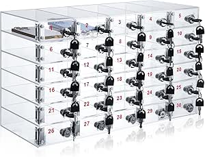 Layhit 30 Slots Cell Phone Locker Box for Classroom Clear Acrylic Cell ...