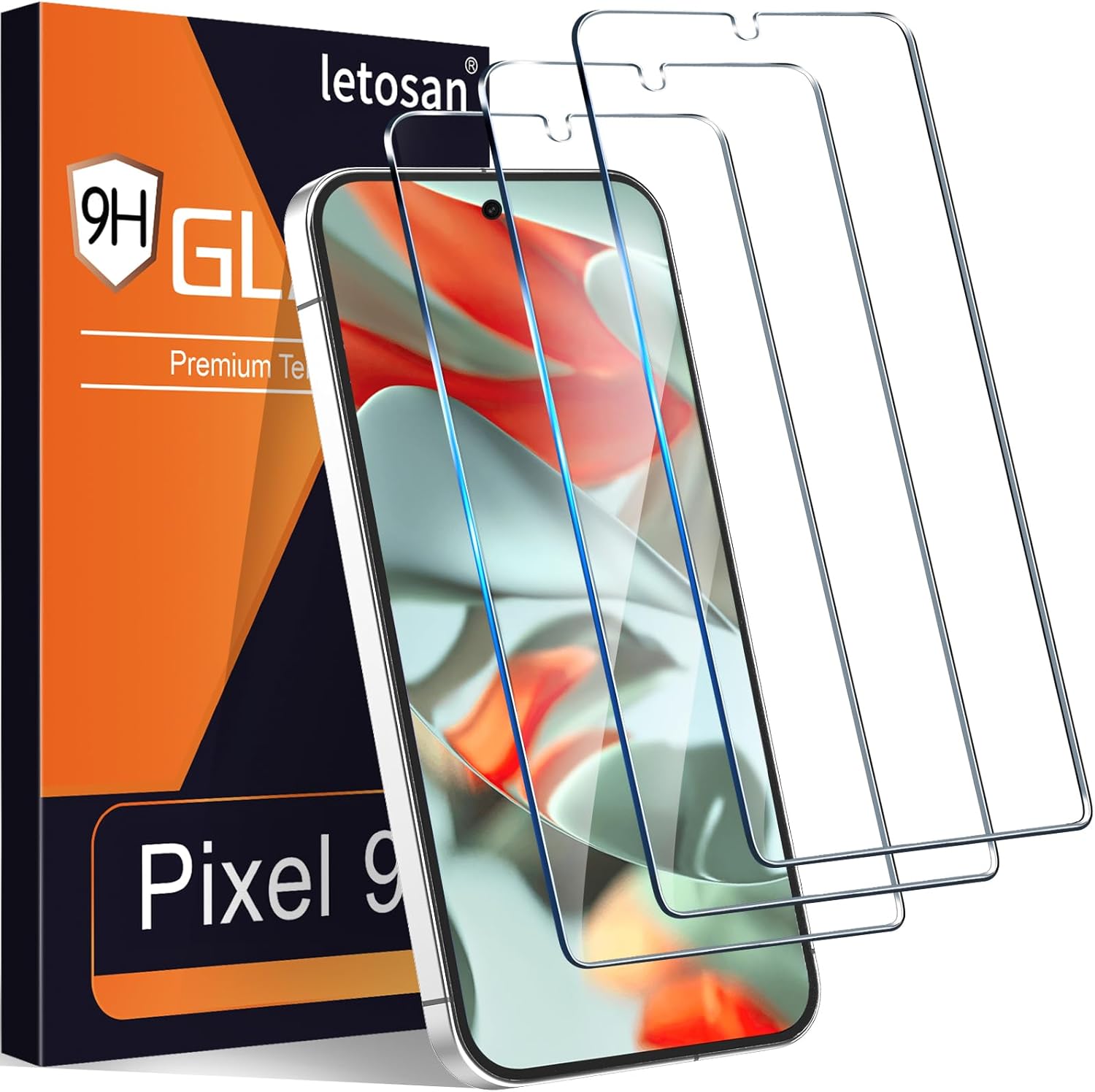 3 Pack Glass Screen Protector for Google Pixel 9, Ultrasonic ...
