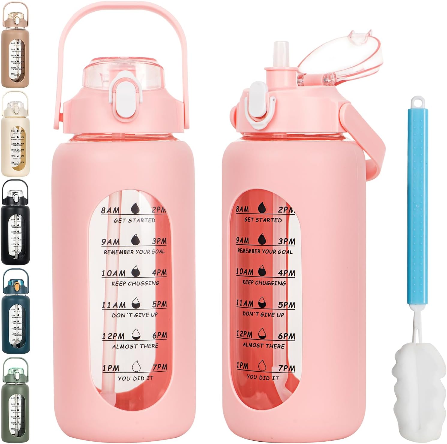 Amazon.com: megarte Large Glass Water Bottle - 64oz Big Healthy Glass ...