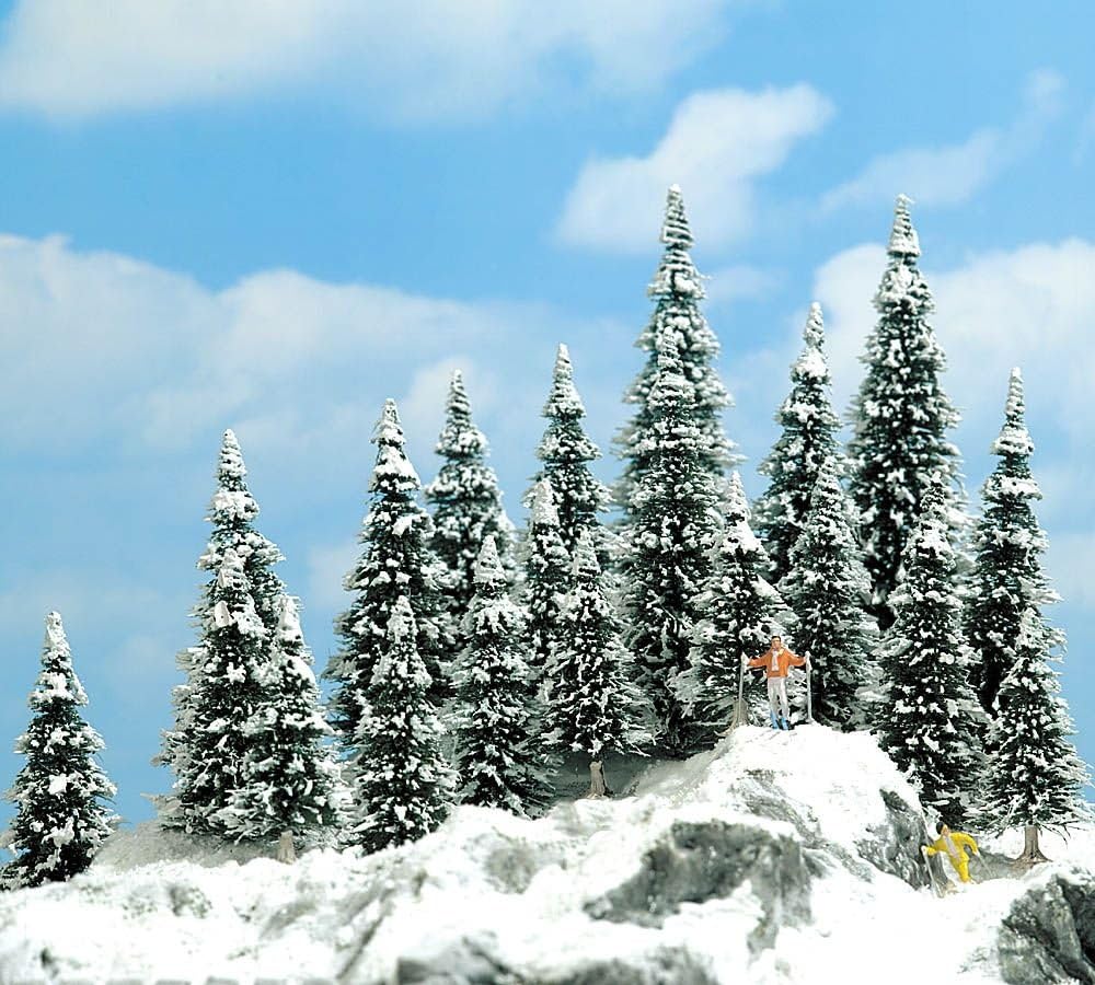 Amazon.com: Busch 6466 Snow Covered Pines 20/HO Scale Scenery Kit ...