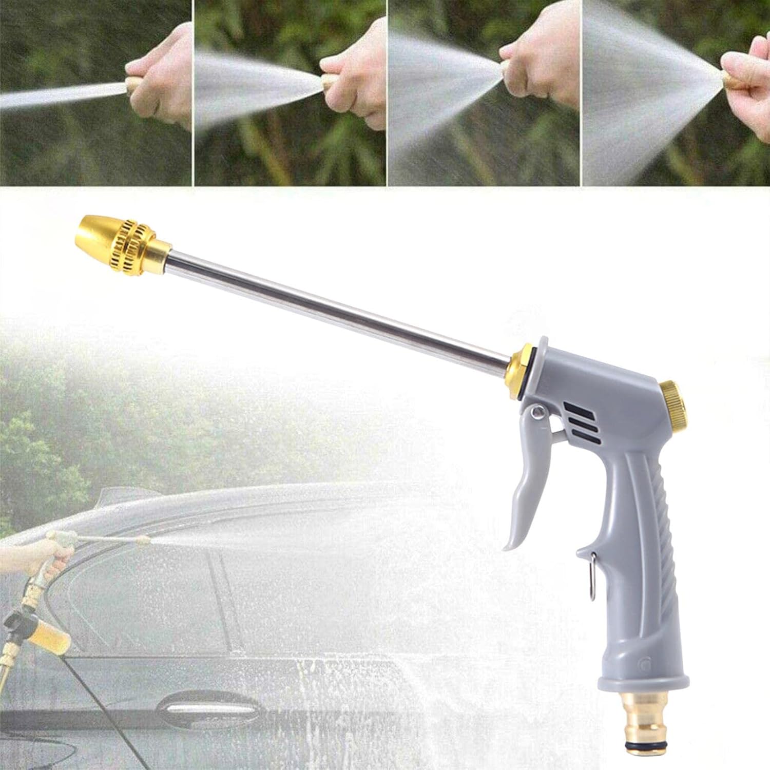 Amazon.com : High Pressure Garden Hose Nozzle - Stainless Long Spray Water Spray - Heavy Duty ...