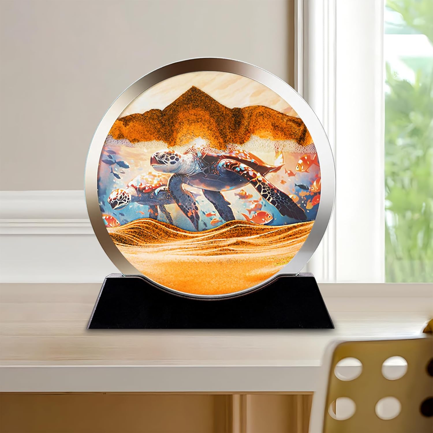 Amazon.com: Double Side Sand Art, 3D Sand Art Liquid Motion Round Glass ...