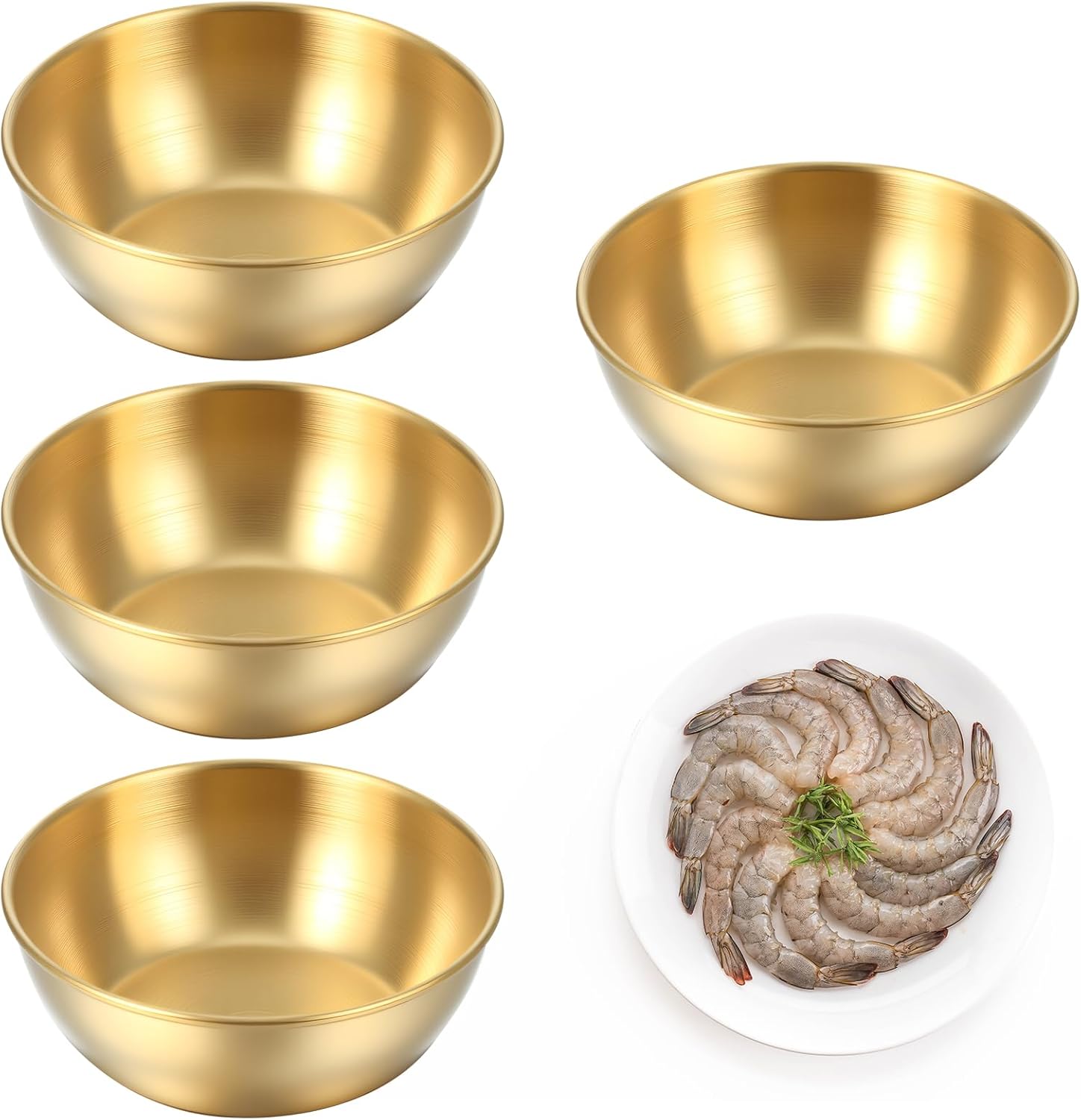 Amazon.com: SynHHergyx 4Pcs 3.2Inch Round Small Gold Bowls for Dips ...