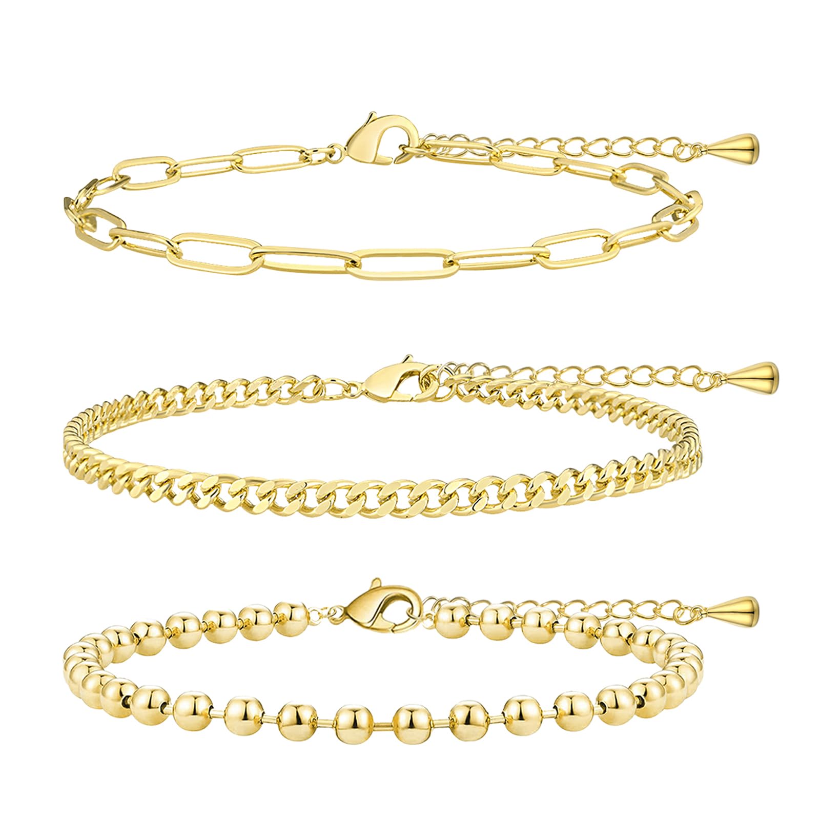 Amazon.com: Poxtex Extra Large Anklets for Women Large Ankle, 14K Real ...