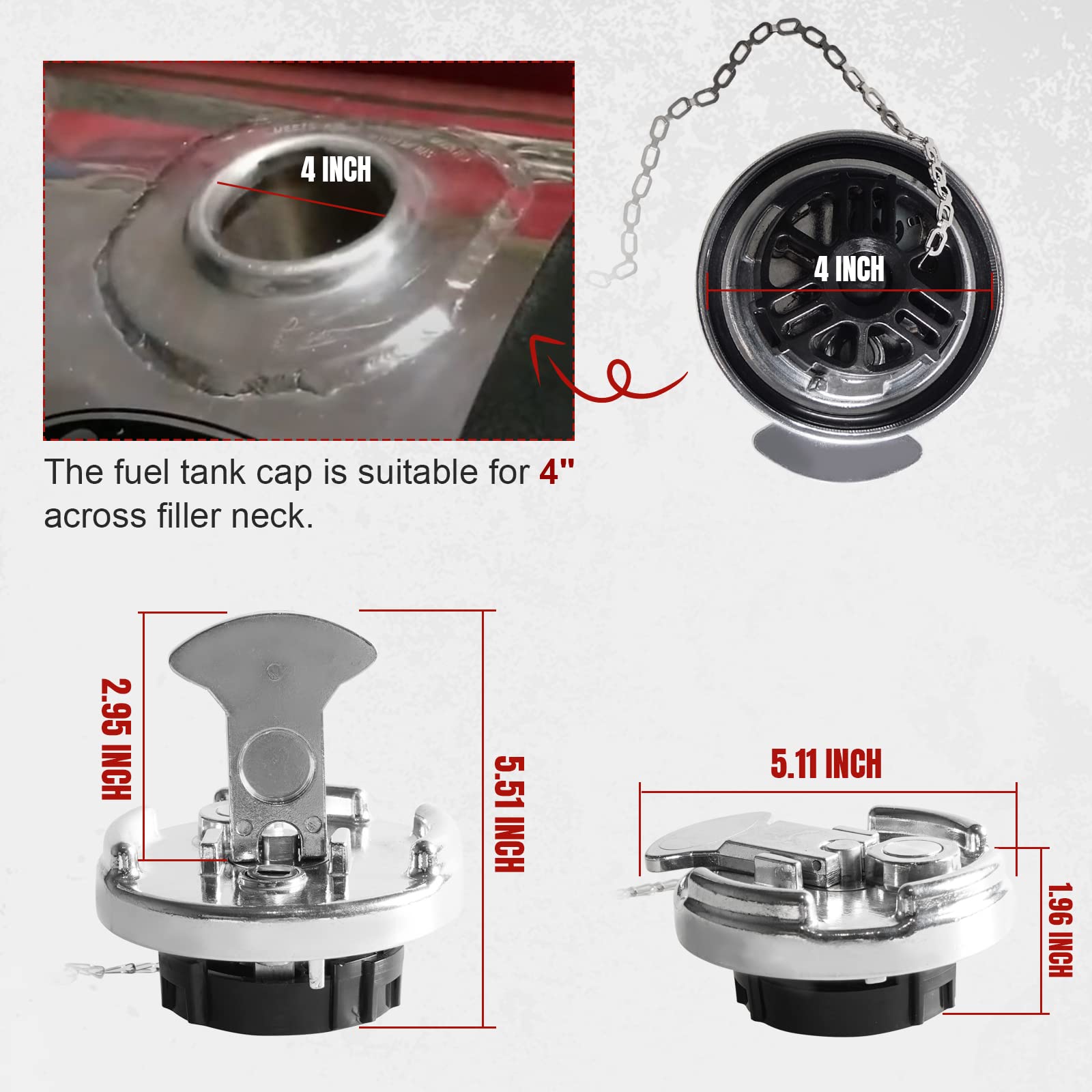 Dexepe Locking Diesel Fuel Cap 4" Compatible With Peterbilt Semi Trucks ...