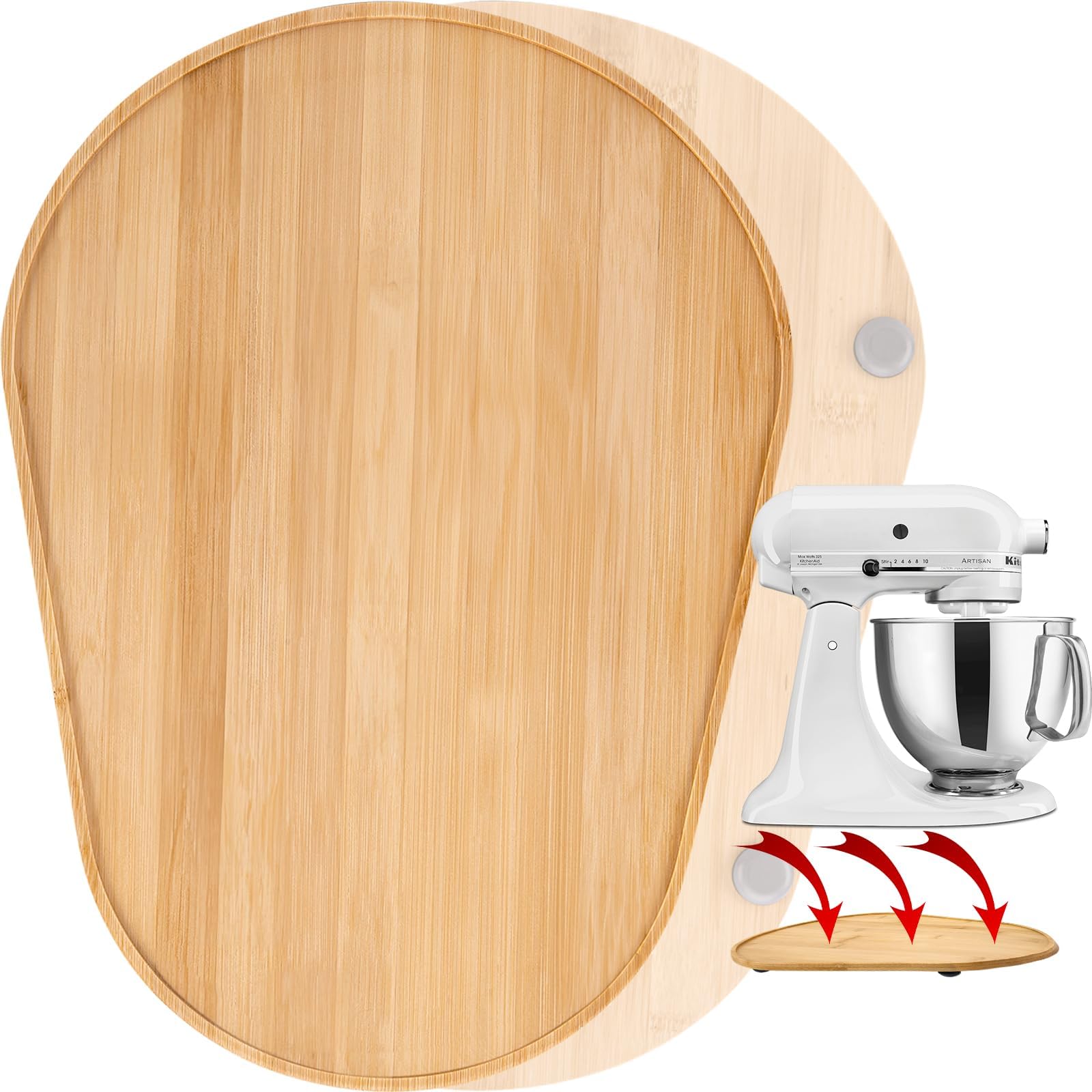 Amazon.com: Bamboo Mixer Mat Slider For Kitchen Aid Bowl Lift 5-8 Qt ...