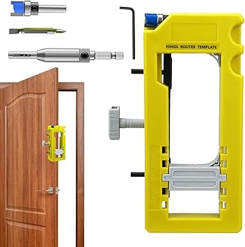 Door Hinge Mortise Jig Kit - Router Template with Silicone Non-Slip ...