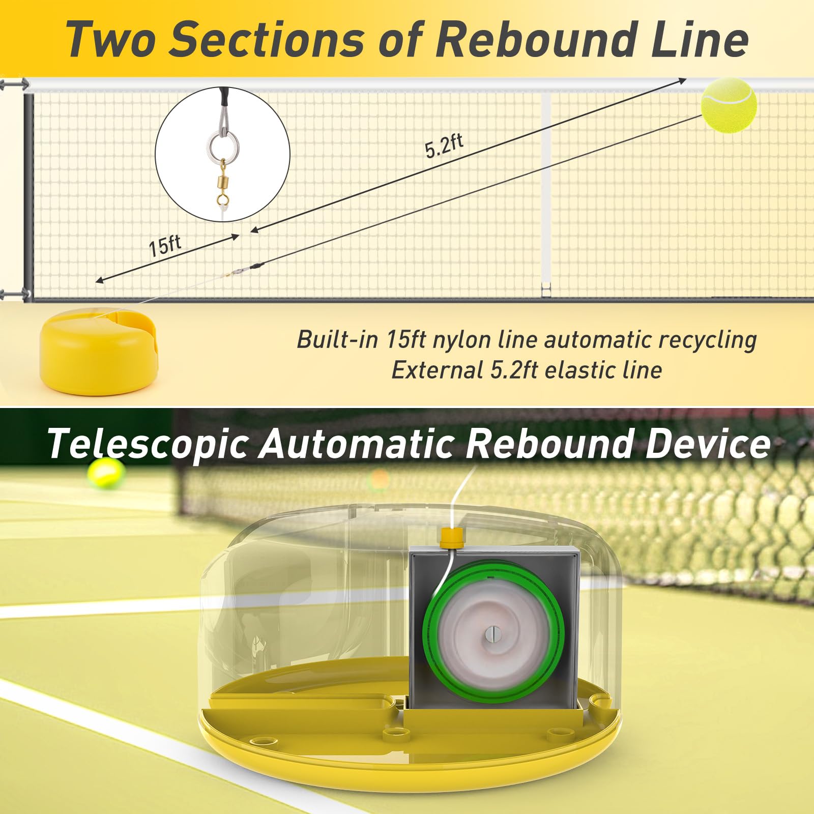 Snapklik.com : Upgraded Telescopic Tennis Trainer Rebounder Set - Solo ...