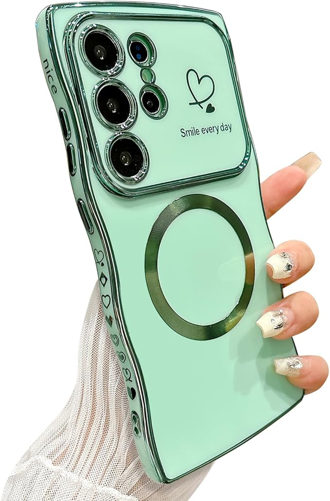 Amazon.com: ZONRW for Samsung Galaxy S22 Ultra Case Magnetic,for Women Girls Soft Cute Wave ...