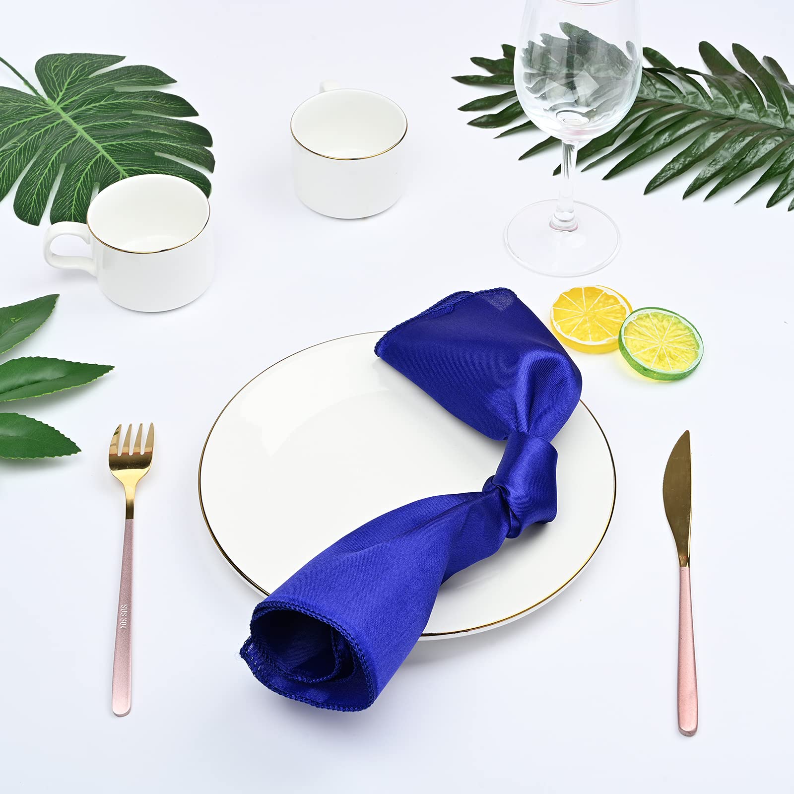 50 Pieces Square Satin Dinner Napkins 20 x 20 Inch Oversized Bright ...