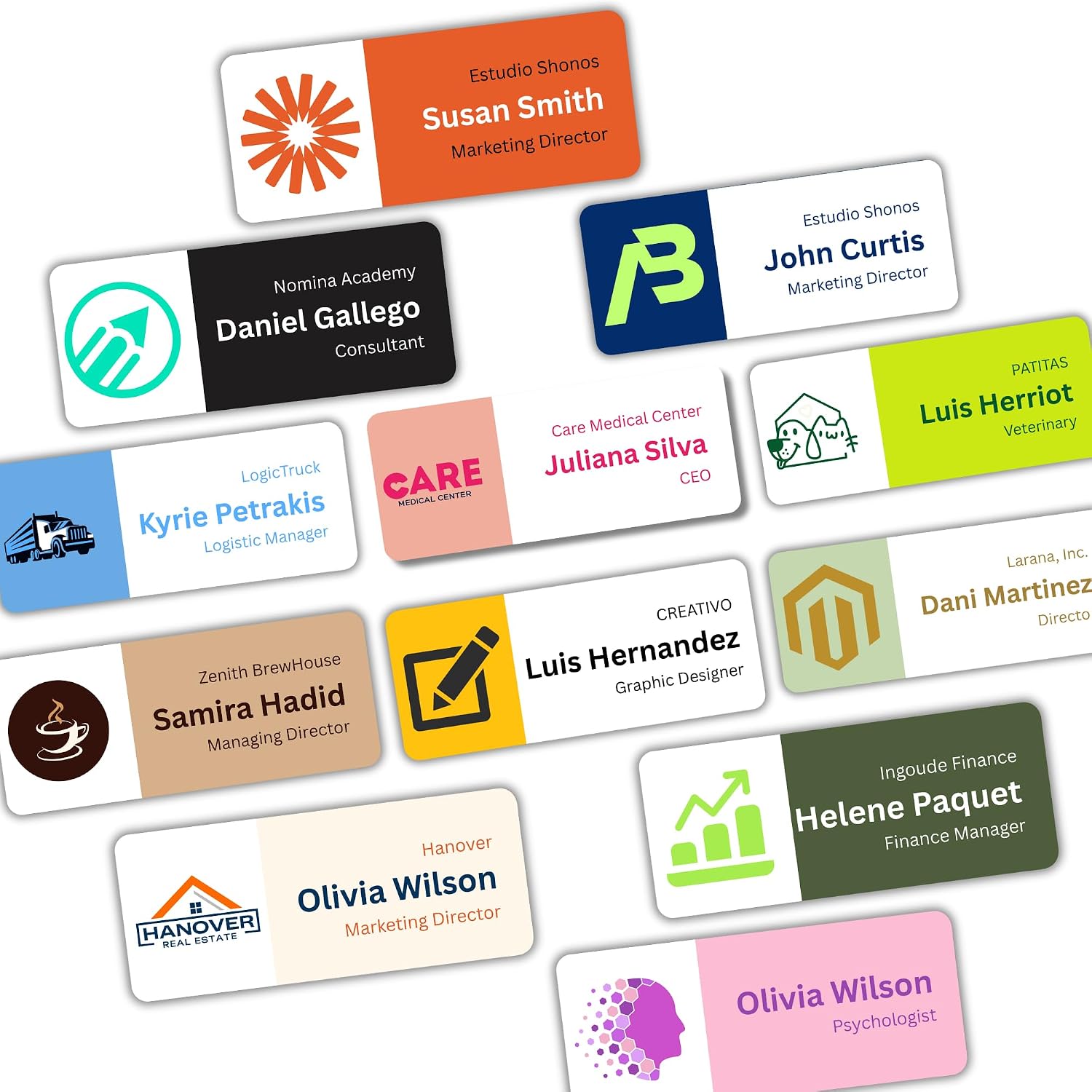 Amazon.com : Custom Name Tag- Full Color Logo Name Tags UV Printing ...