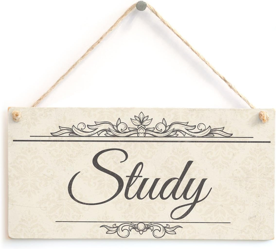 Study - Shabby Chic Style Handmade Room Door Plaque for Study Door/Wall ...