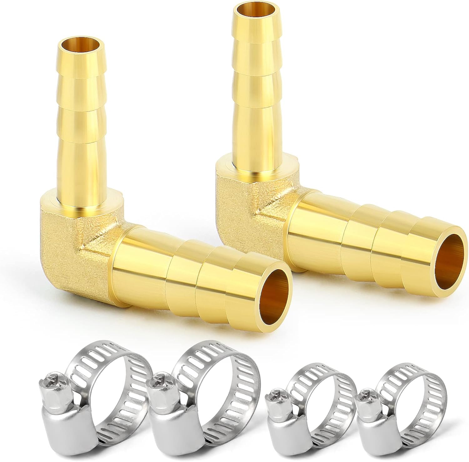 GASHER 2 Pieces Brass Hose Barb Reducer, 3/8 Inch to 1/4 Inch Barb Hose ...