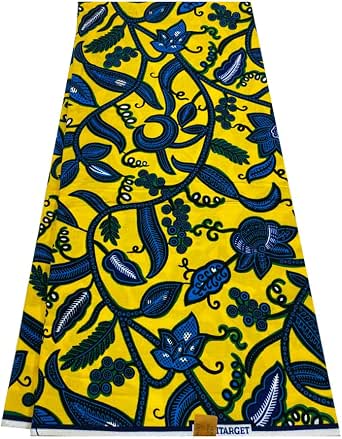 Amazon.com: Floral Design African Veritable Wax Block Prints Fabric ...
