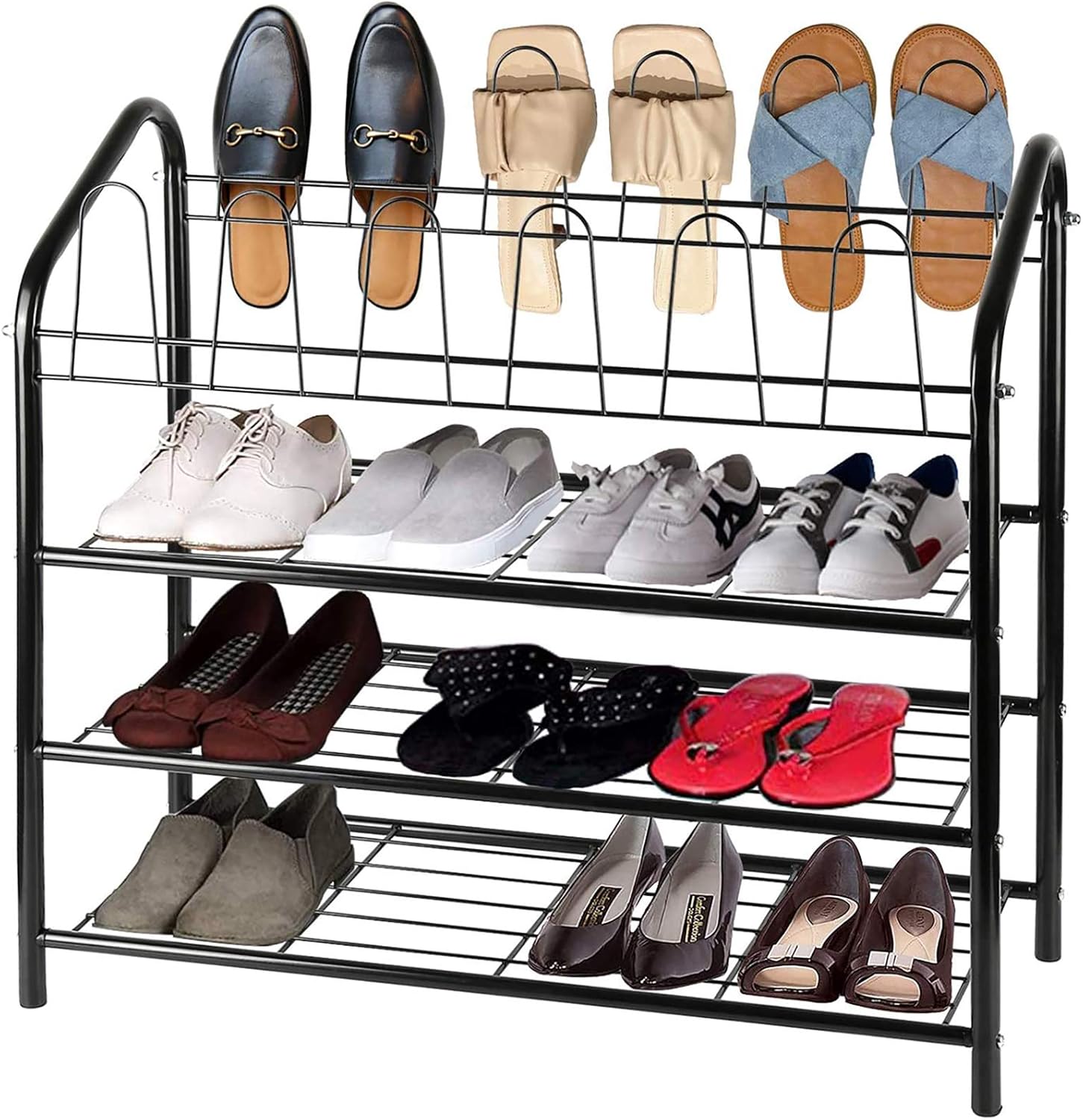 Amazon.com: DazHom 3-Tier Shoe Rack Storage Organizer, Heavy Duty Wire ...