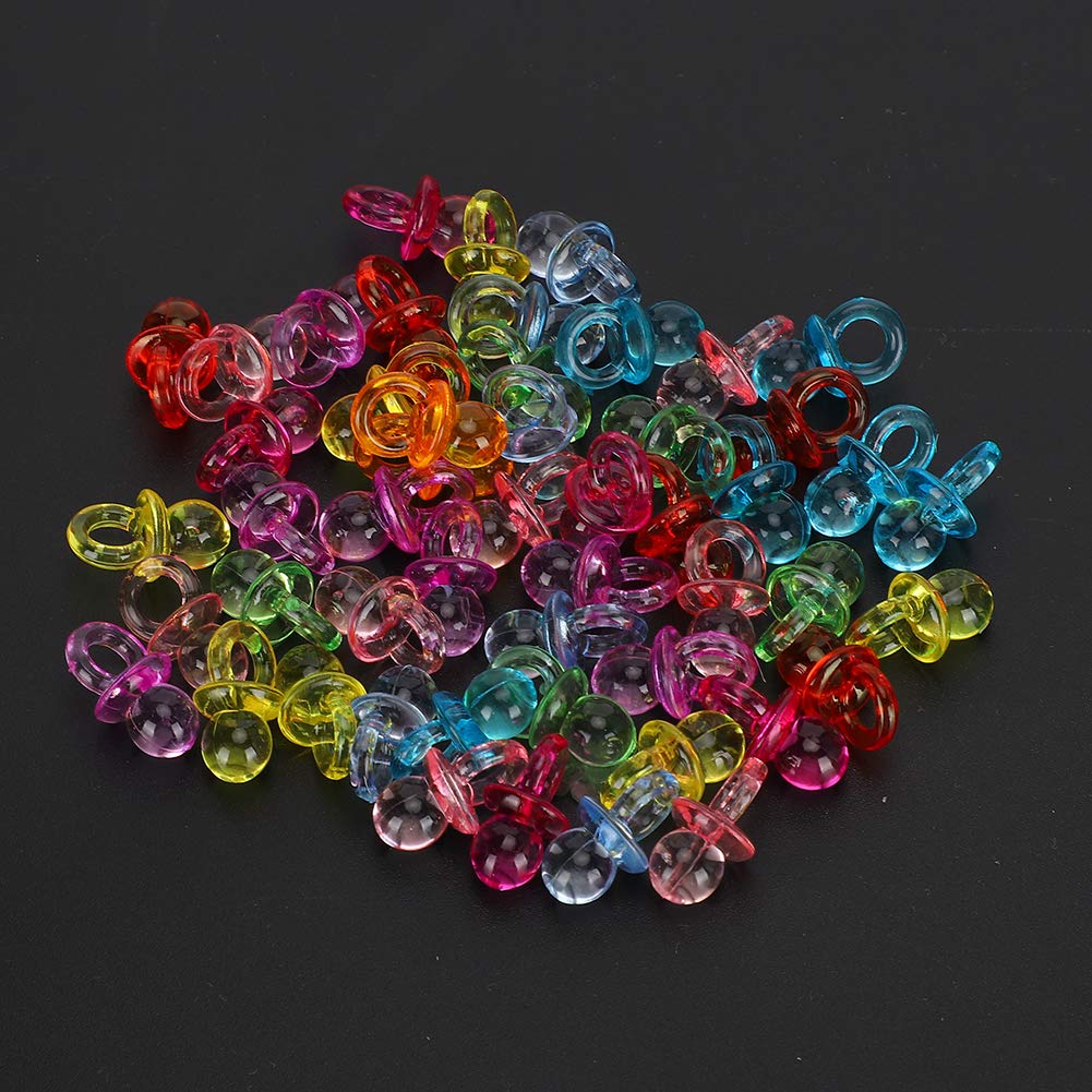 Amazon.com : 100Pcs Acrylic Pacifier Birthday Party Decoration Baby ...