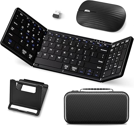 Amazon.com: JPHTEK Foldable Keyboard and Mouse, USB-C Rechargeable ...