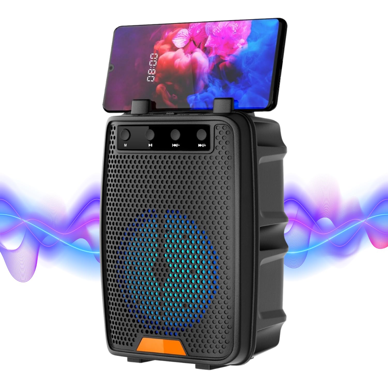 LINK BITS KTS-1338 Bocina Bluetooth portátil 4 Pulgadas, Recargable ...