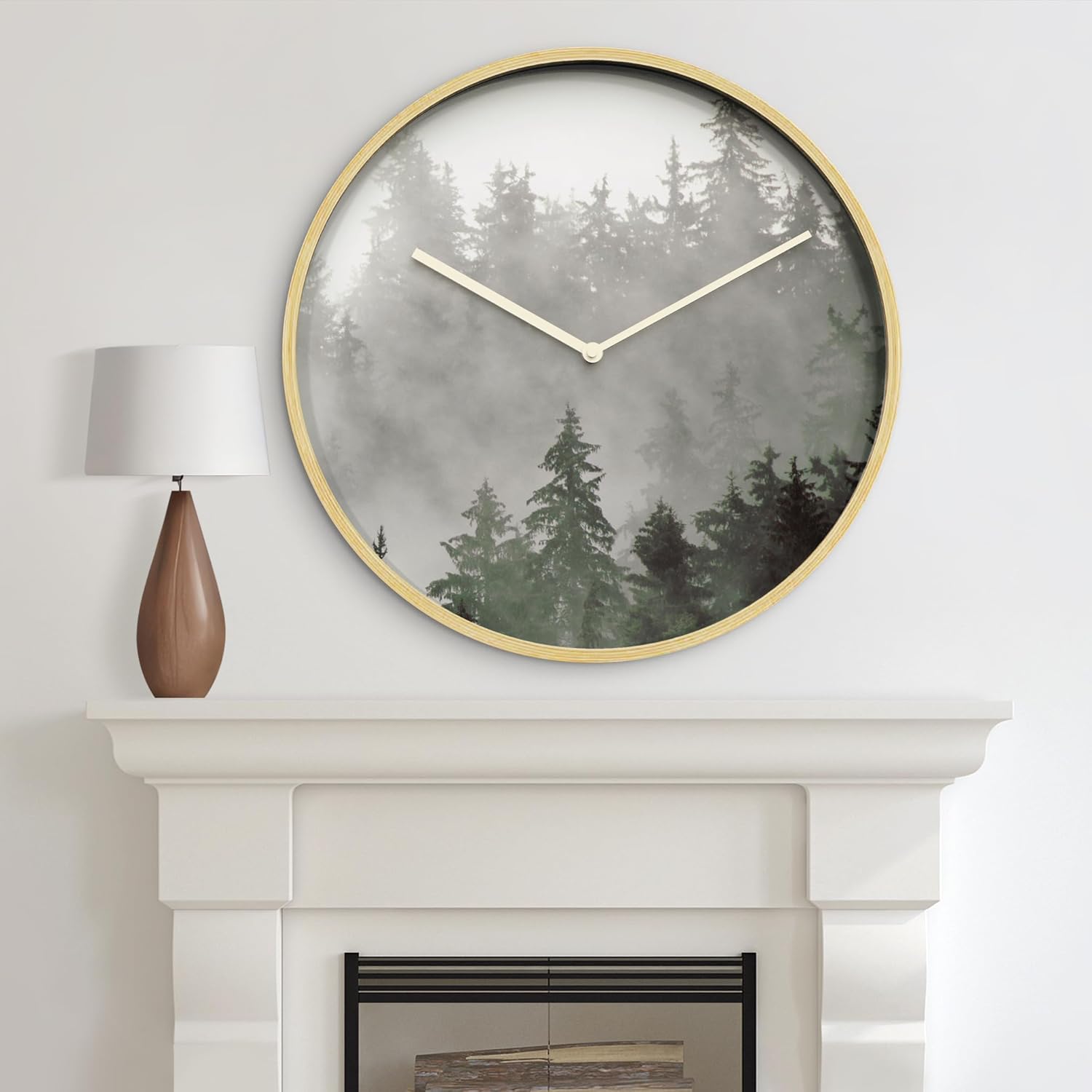 Amazon.com: SIGNLEADER 24 Inches Round Wooden Wall Clock Silent Battery ...