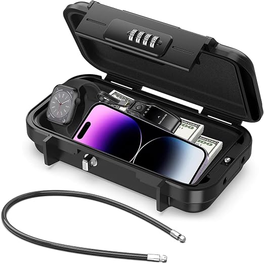 Diyife Travel Safe Portable Mini Beach Safe with 4-Digit Lock