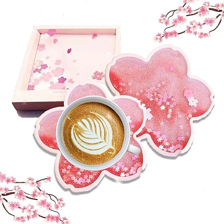 Kawaii Sakura Cup Coaster, Decor Cup Placemat, Cute Kitchen Pot Bowl ...