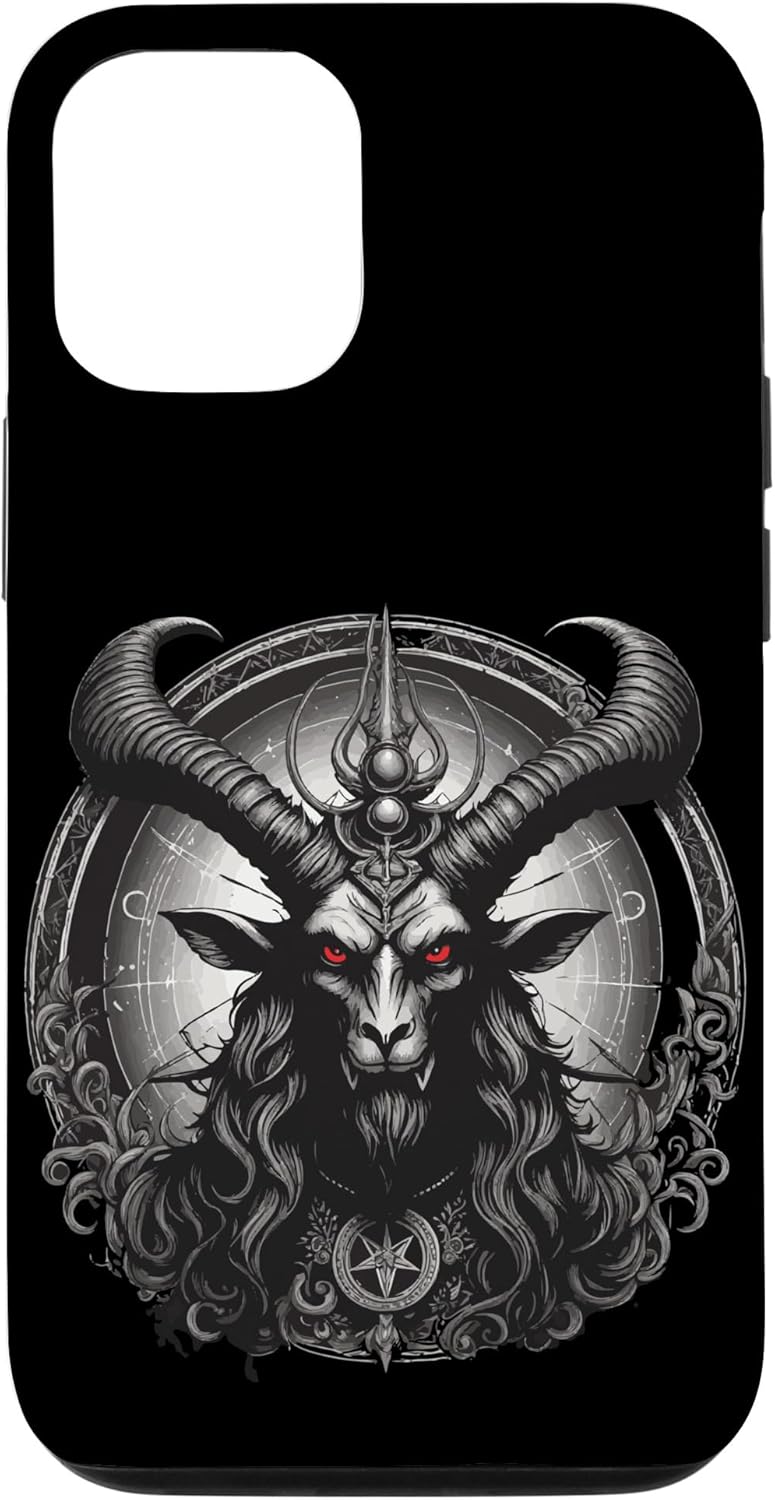 Amazon.com: iPhone 12/12 Pro Black Cult Baphomet Pentagram Satanist ...