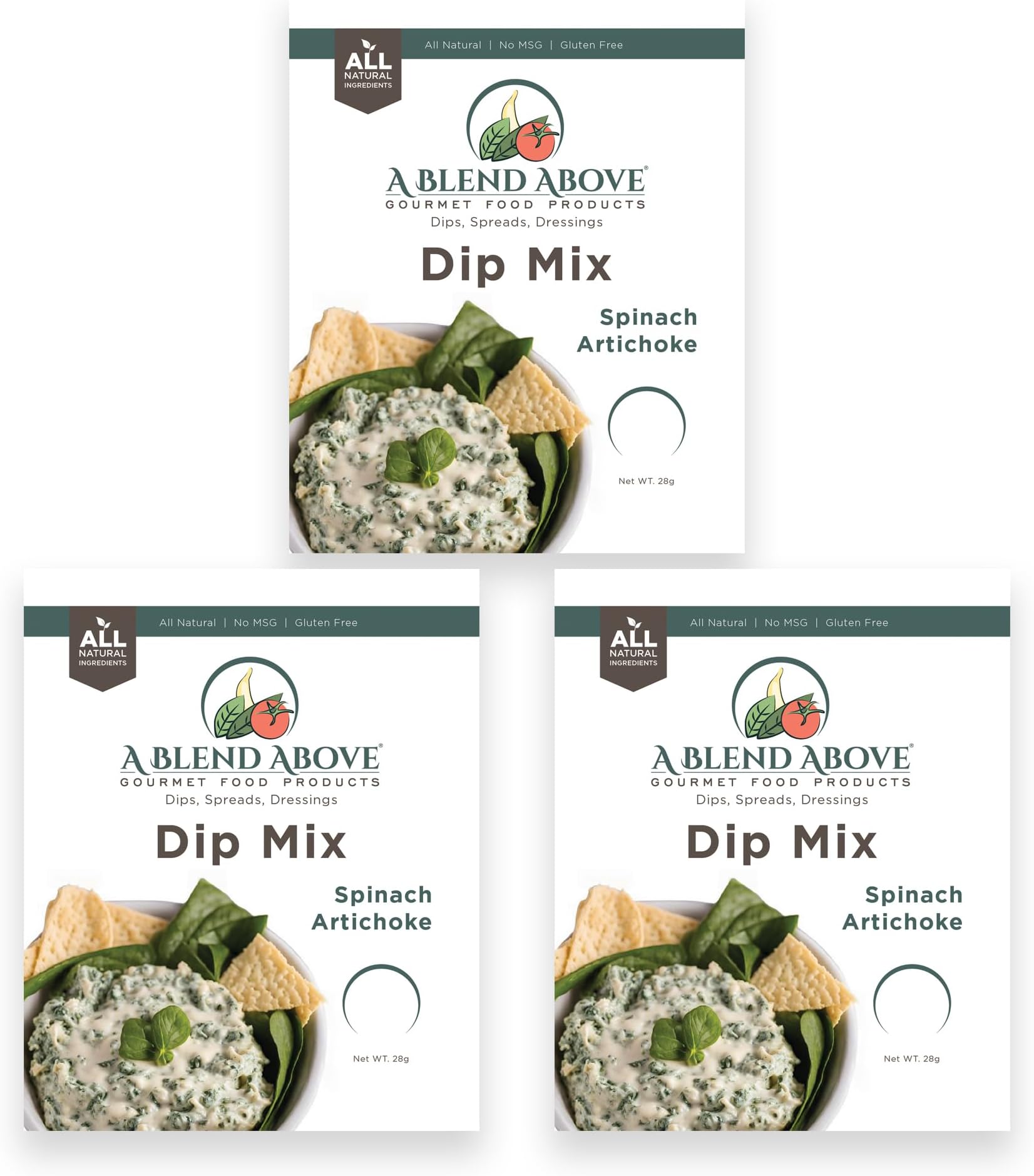 Amazon.com: A Blend Above Spinach Artichoke Dip Mix, 3 Packs, 1 oz ...