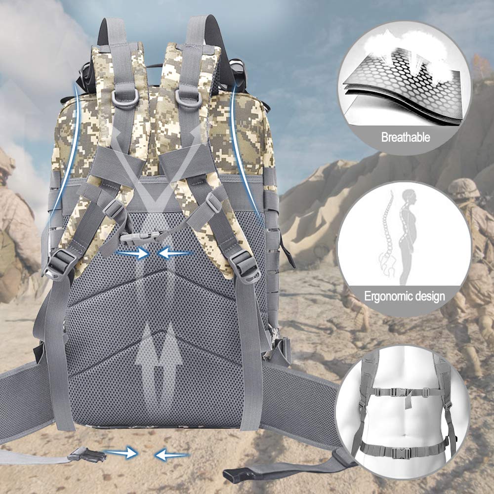 EMDMAK Military Tactical Backpack, Large Military Pack Army 3 Day ...