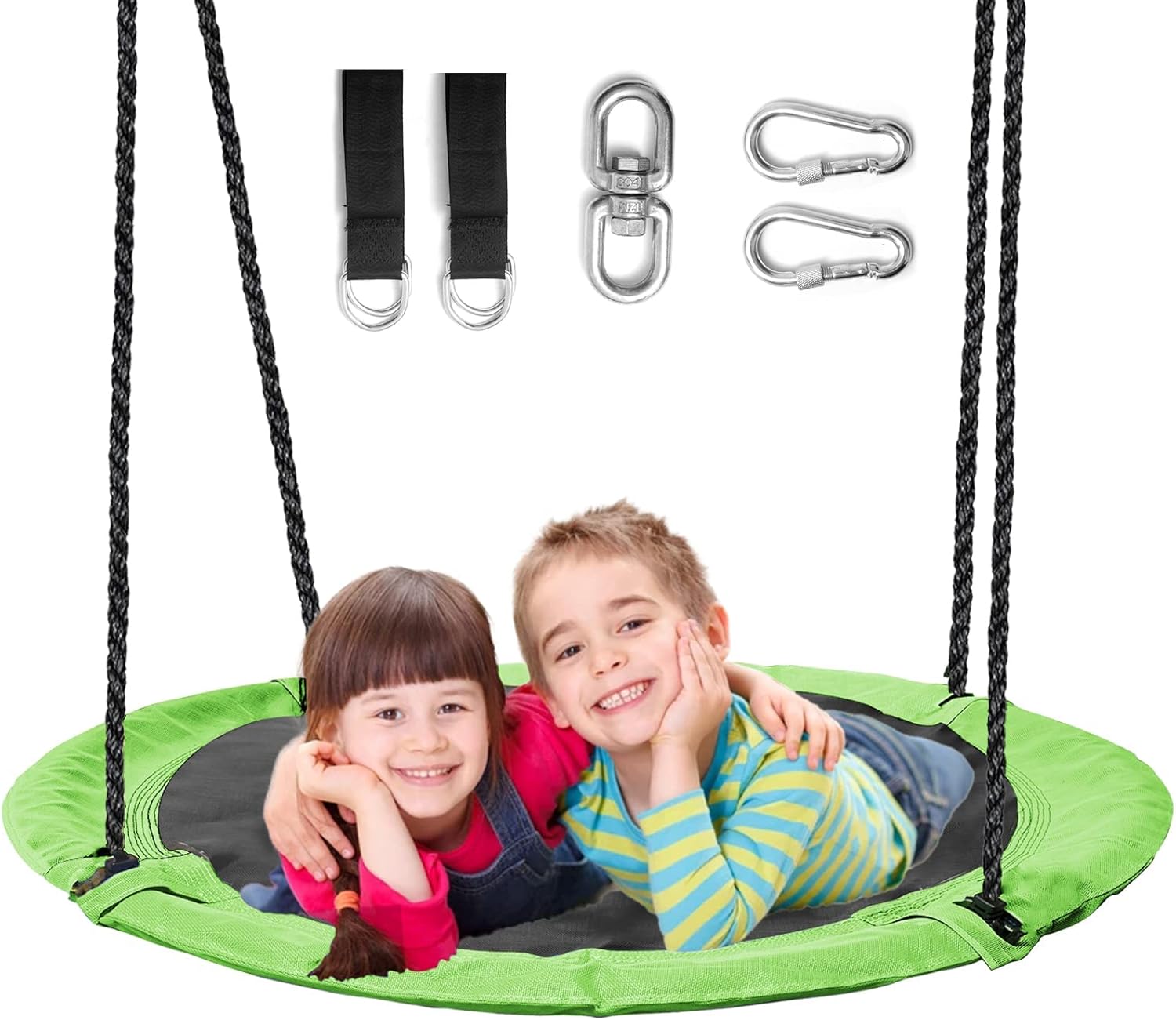 Amazon.com: Lumeiy 43" Saucer Tree Swing for Kids, 360° Rotate ...