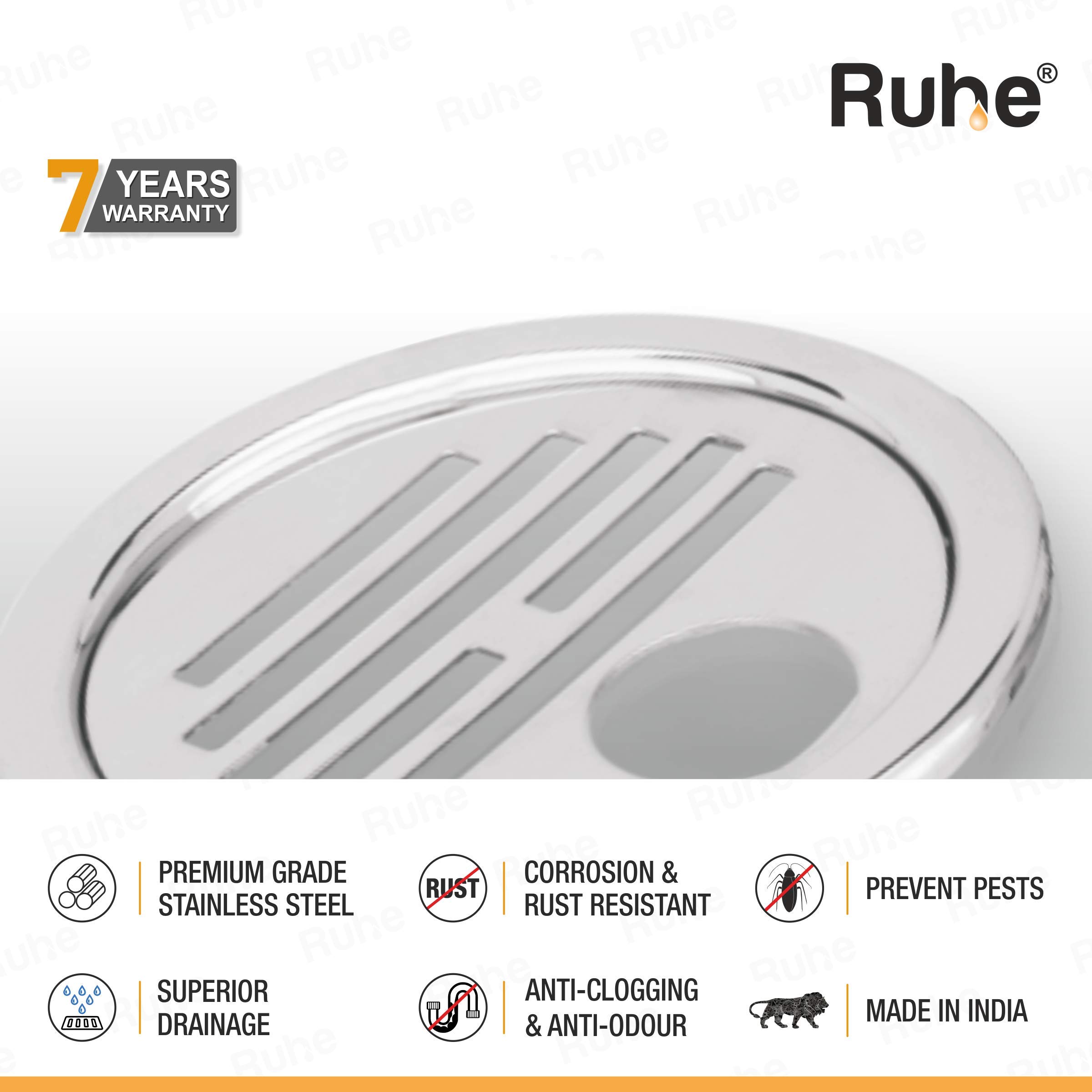 Buy Ruhe® Flat Round Floor Drainer/Jali | Premium Grade Stainless Steel ...