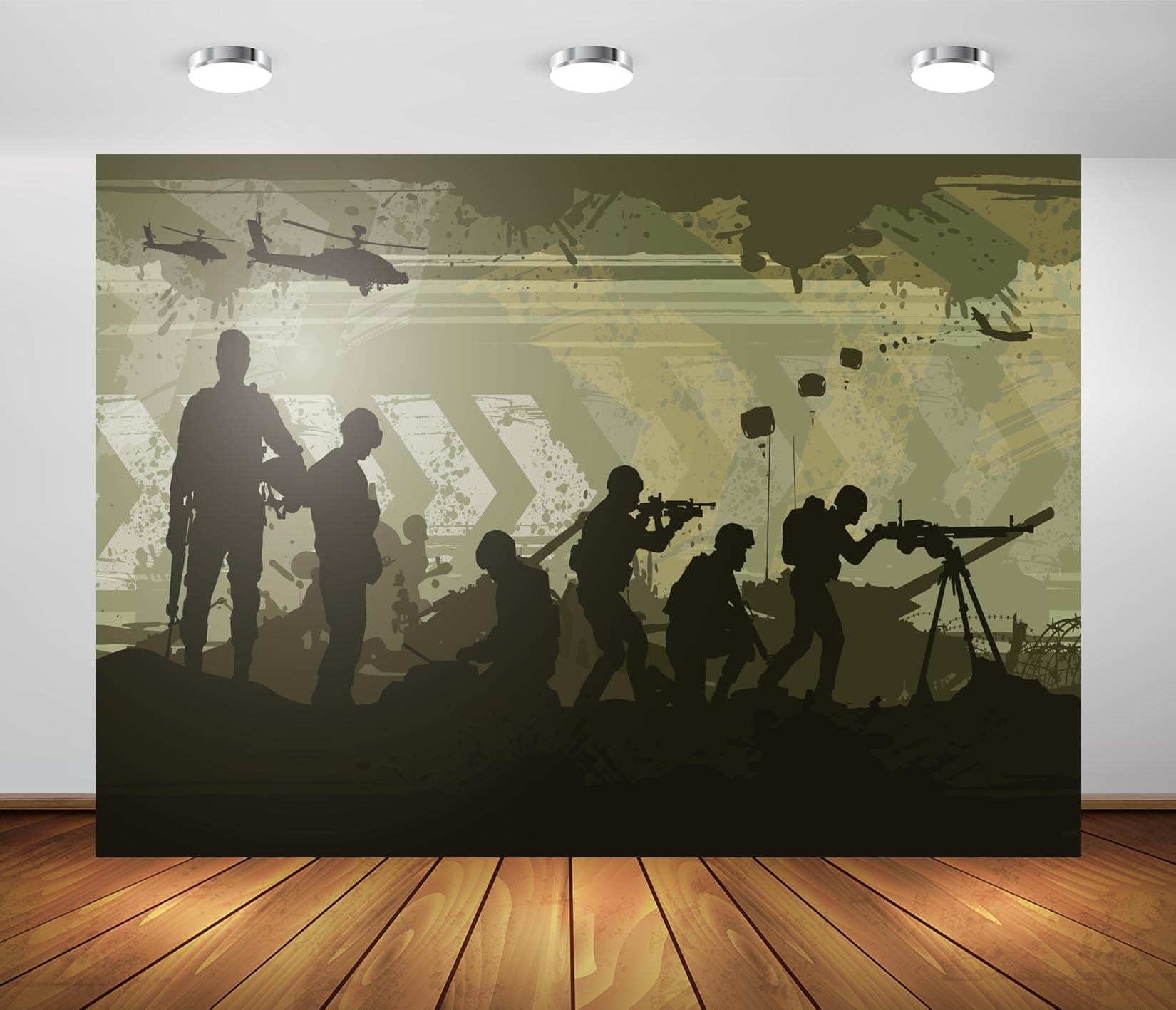 Amazon.com : BELECO 7x5ft Fabric Military Fighter Backdrop Army ...