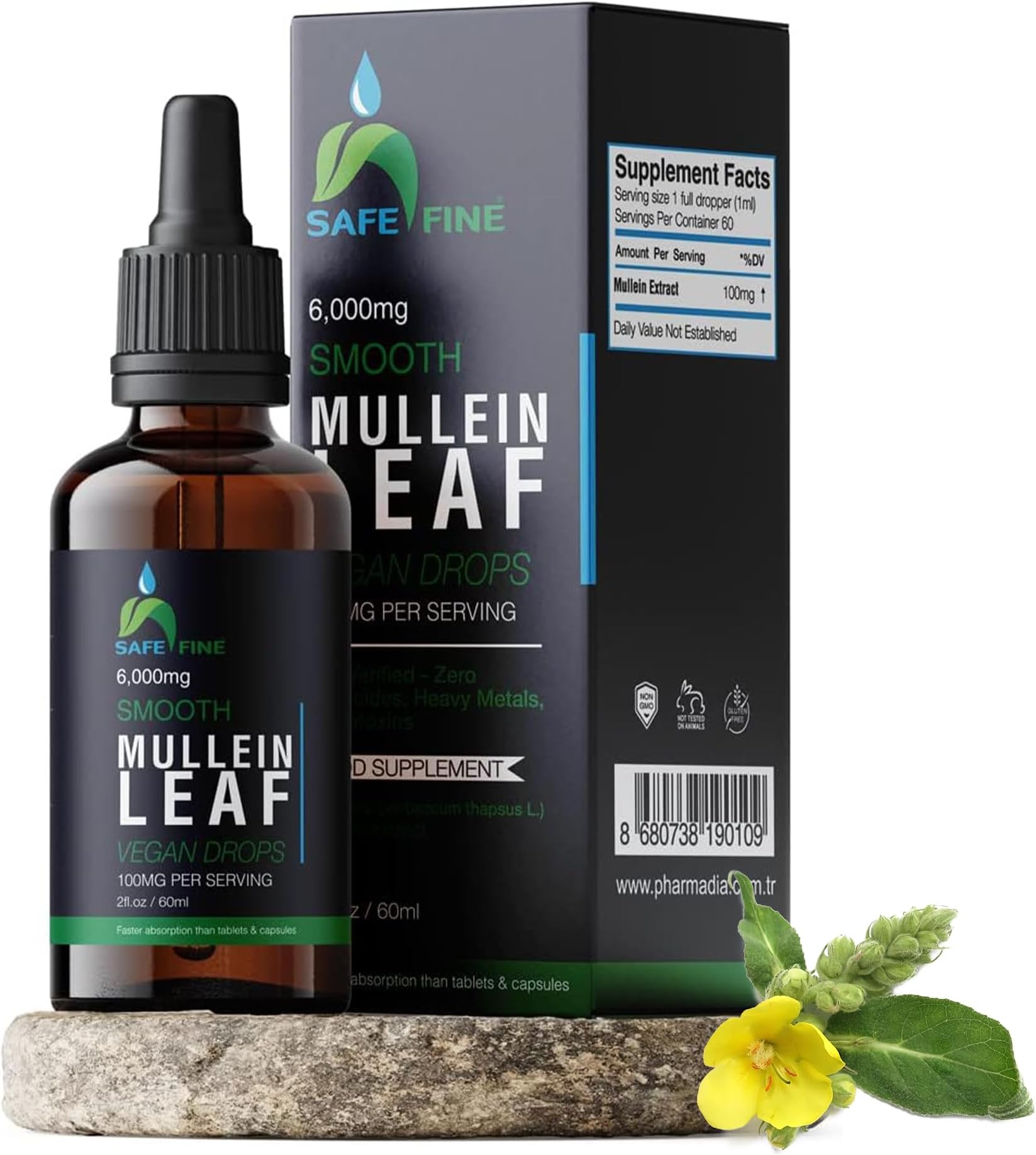 Amazon.com: safefine Mullein Leaf Extract 60ml | Effective Lung Cleanse ...