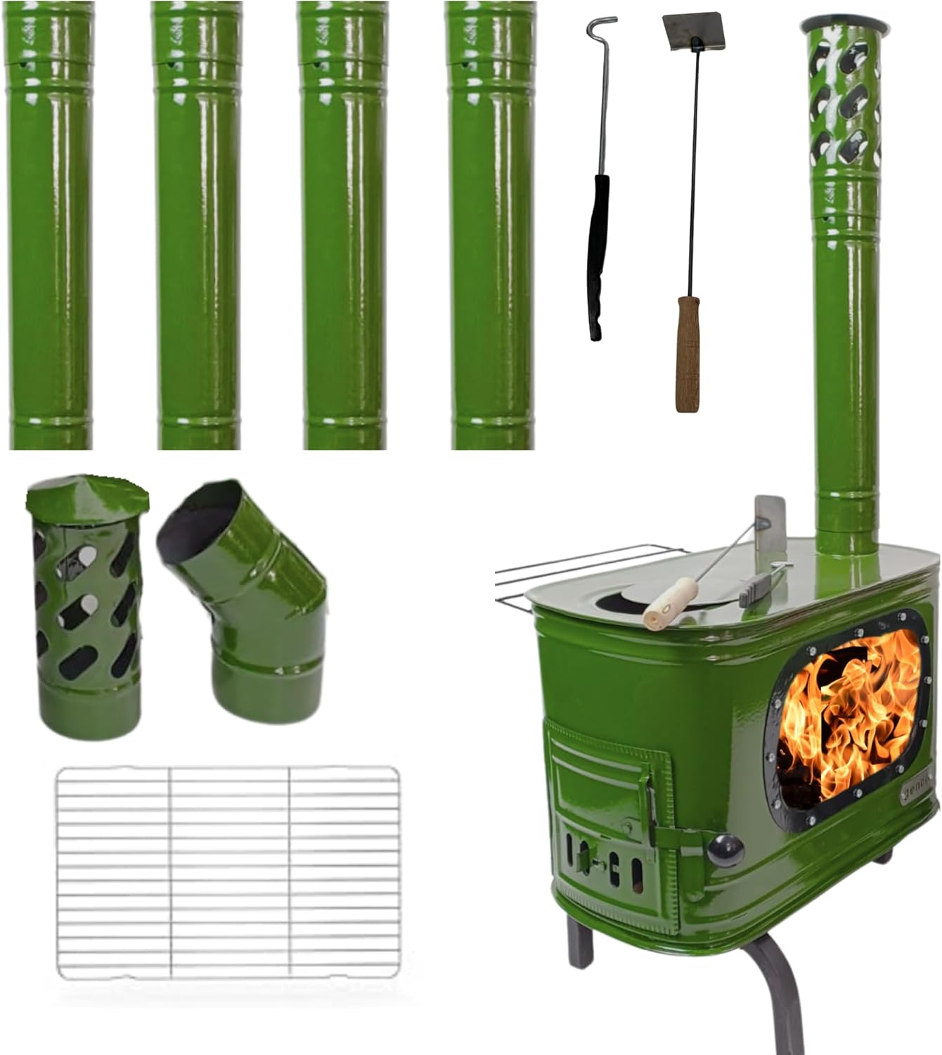 Amazon.com: All-Inclusive Portable Wood Stove Set, Caravan, Tent ...