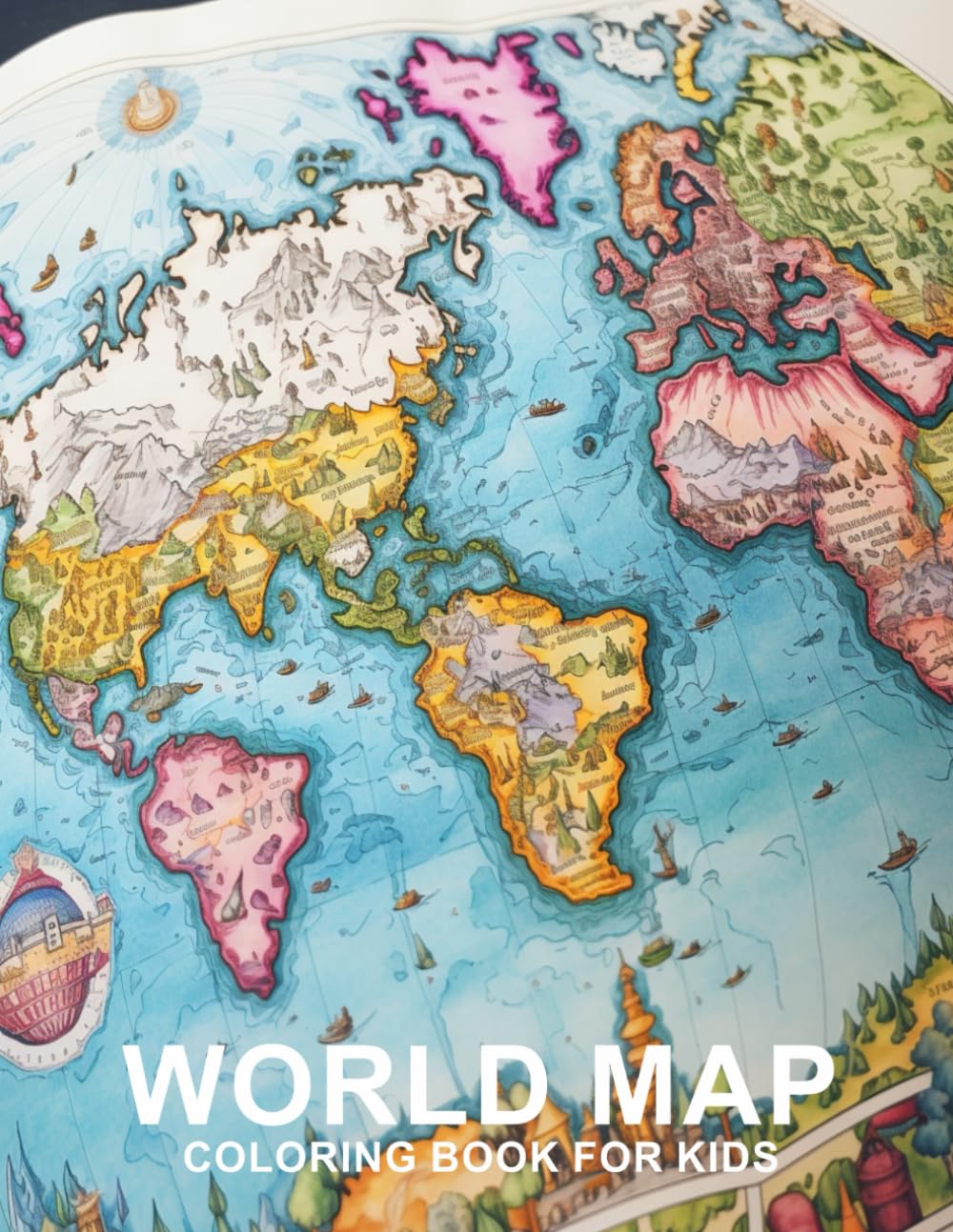 Amazon.com: World Map Coloring Book For Kids: Anti-Stress, Anxiety and ...