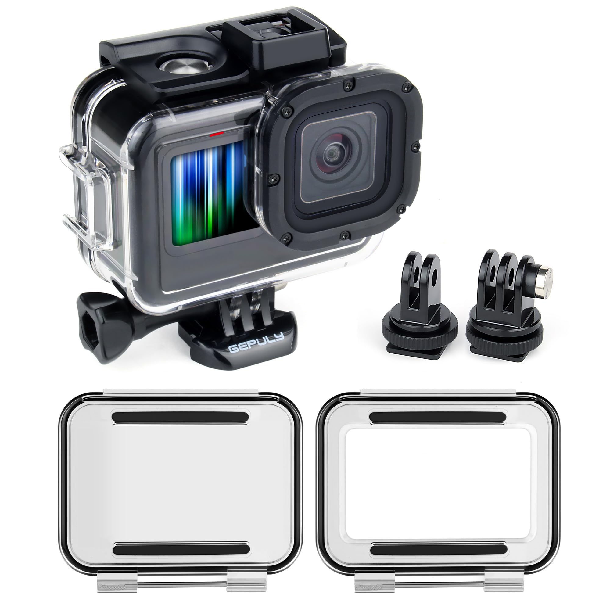 Amazon.com : GEPULY Waterproof Housing Case with 2-Pack Backdoors ...