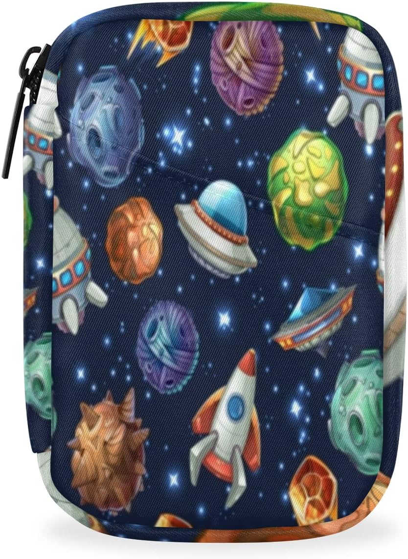 Amazon.com: Weekly Travel Pill Organizer Cartoon Space Planets Rocket ...