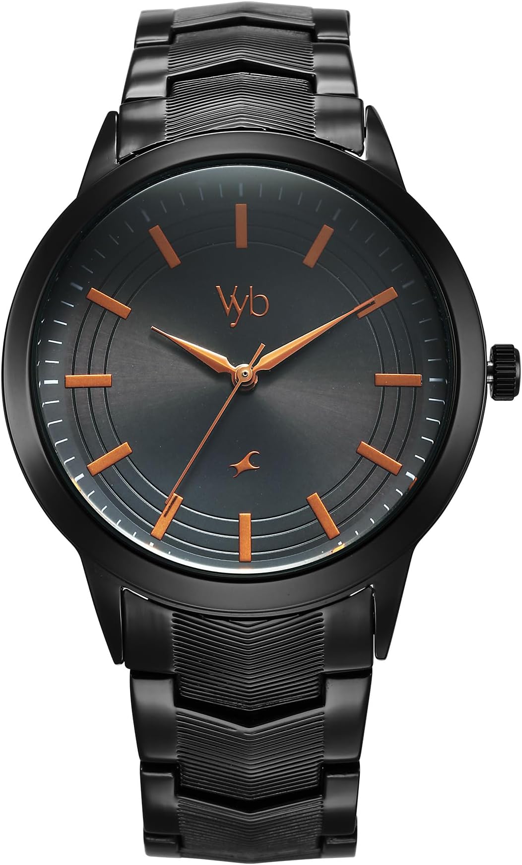 Buy Fastrack Vyb Quartz Analog Black Dial Black Sheet Metal Strap Watch ...
