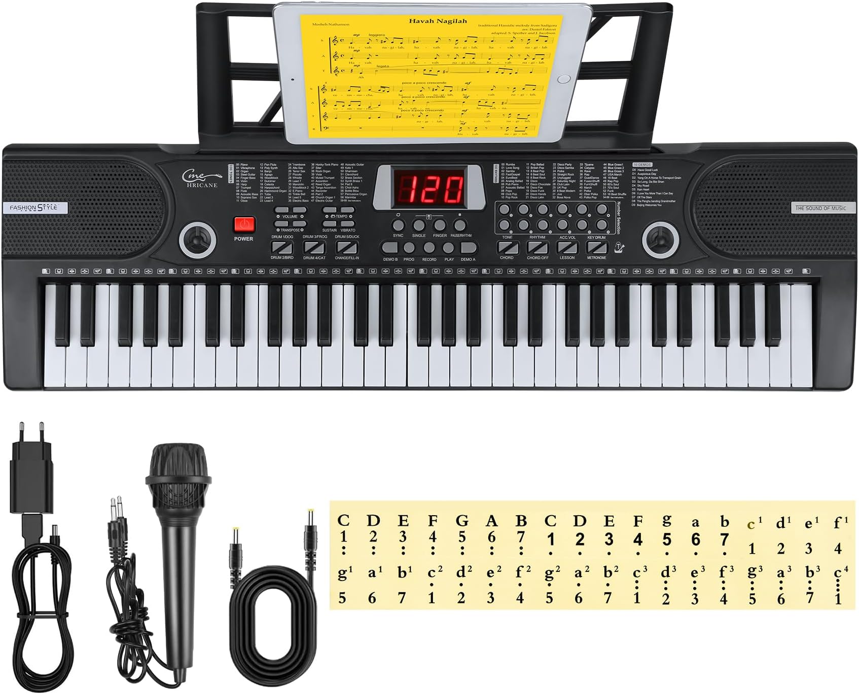 Hricane Kinder home-keyboards mit begleitautomatik, 61 Tasten Keyboard ...