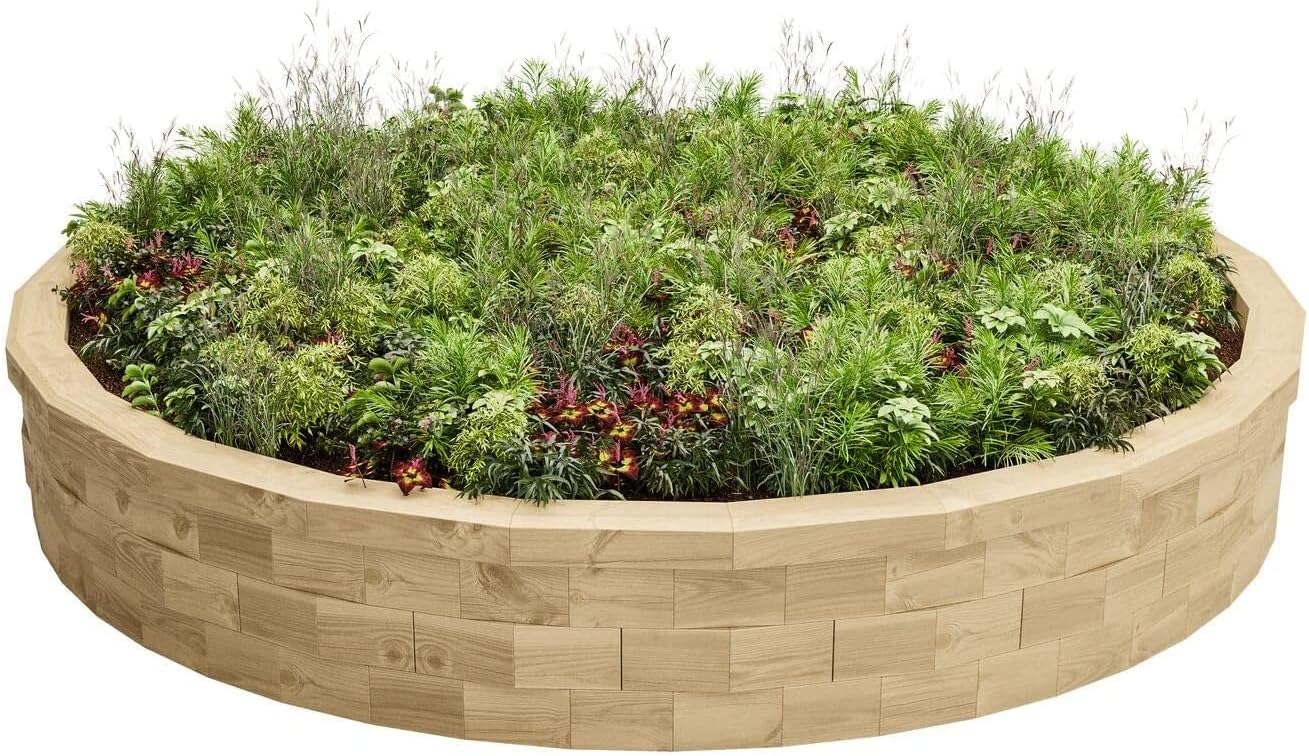WoodBlocX Raised Beds For Garden, Circular Outdoor Round Wooden ...