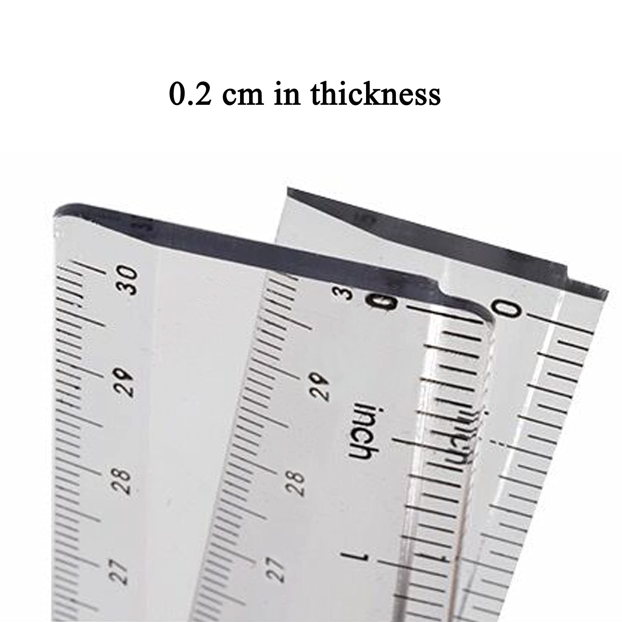 Snapklik.com : 2 Pack Plastic Ruler Straight Ruler Clear See Through ...